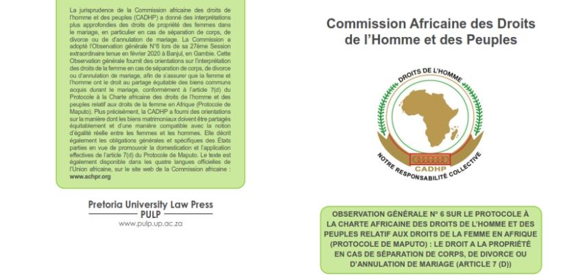 General Comment No 6 On The Protocol To The African Charter On Human